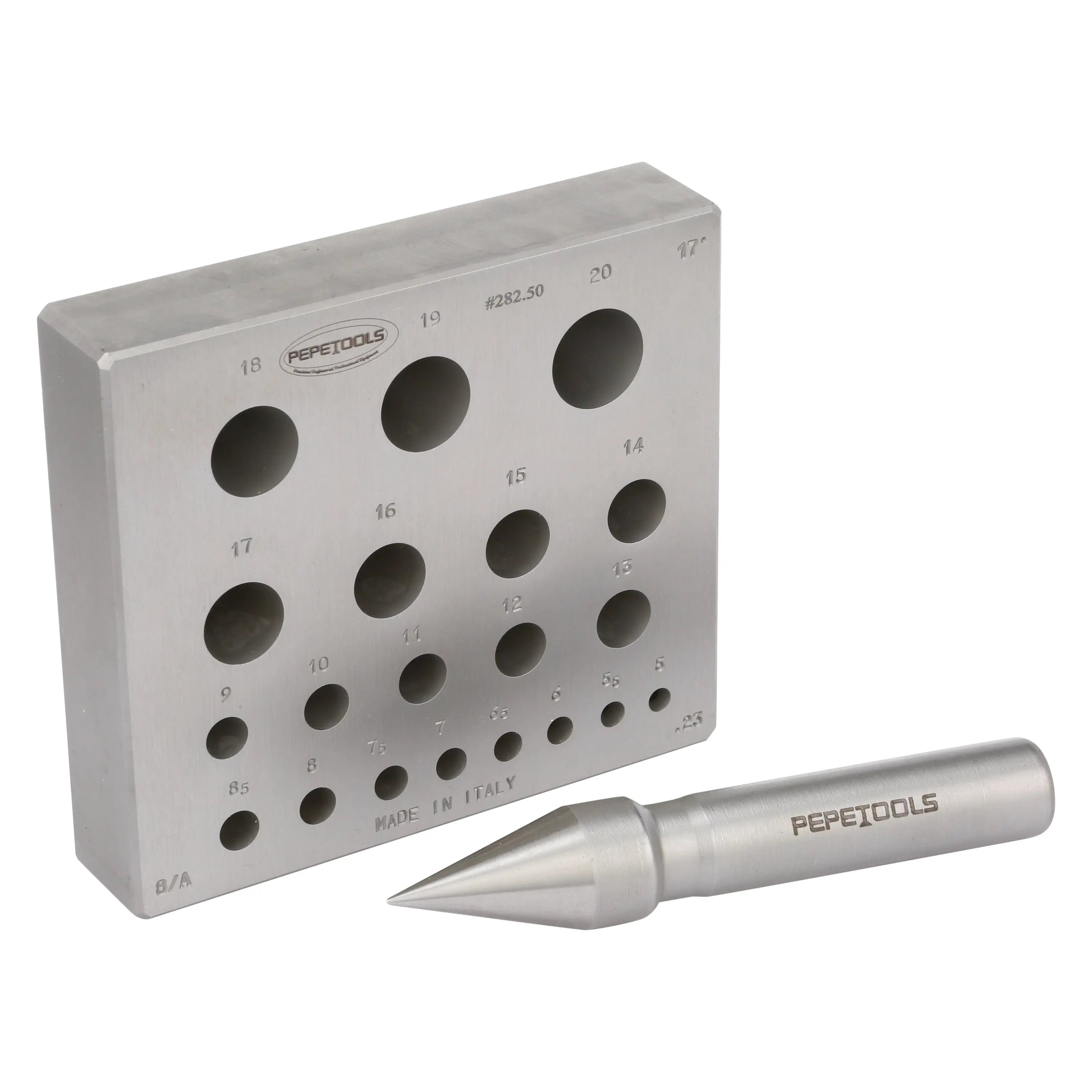 Round Bezel Forming Block, 20 holes, 17° Taper, 5mm - 20mm Diameter ...