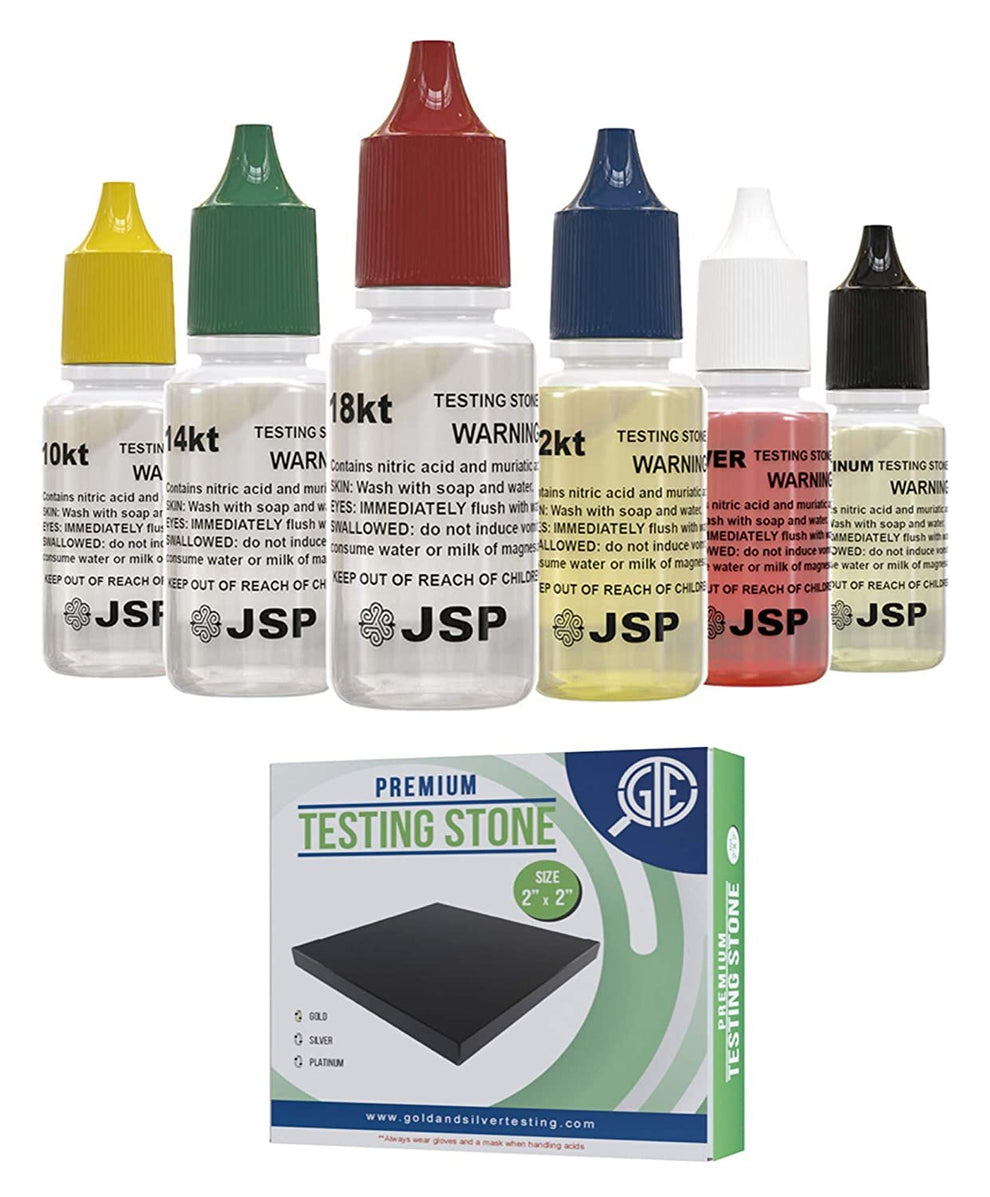 Gold Testing Solutions Kit 10k 14k 18k 22k Silver Platinum Scratch Sto ...